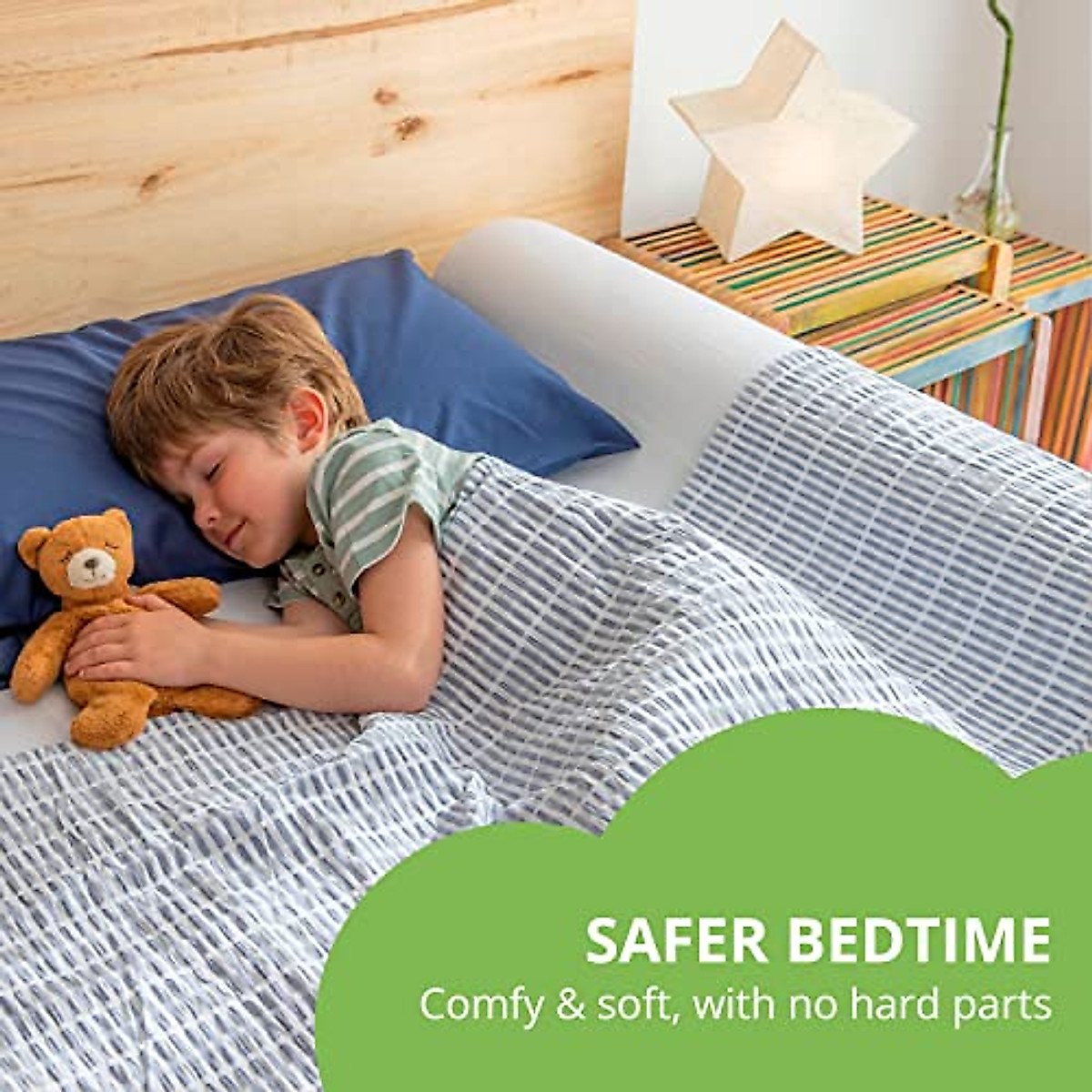 BANBALOO | Bamboo Bed Bumper for Toddlers - Premium Model | XL Bed Barrier with Mattress Cover | Toddler Bed Bumper | Easy Setup and Quick Installation | Queen, King, Twin, Full-Size Bed | Foam