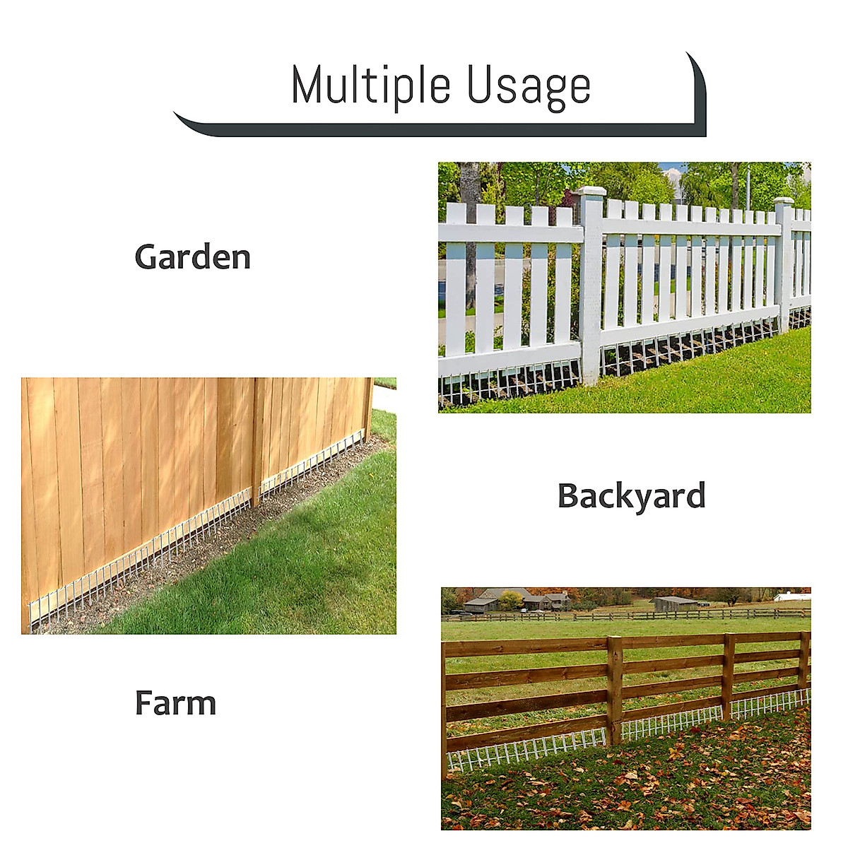 Dog Fence Barrier - Carbon Steel Fences 24" X 15" - Pack of 15 Dog Digging Fence Barrier with Wooden Guide Tool - Prevent Dog Digging Under Fence - Animal Barrier Fencing for Yard, Outdoor