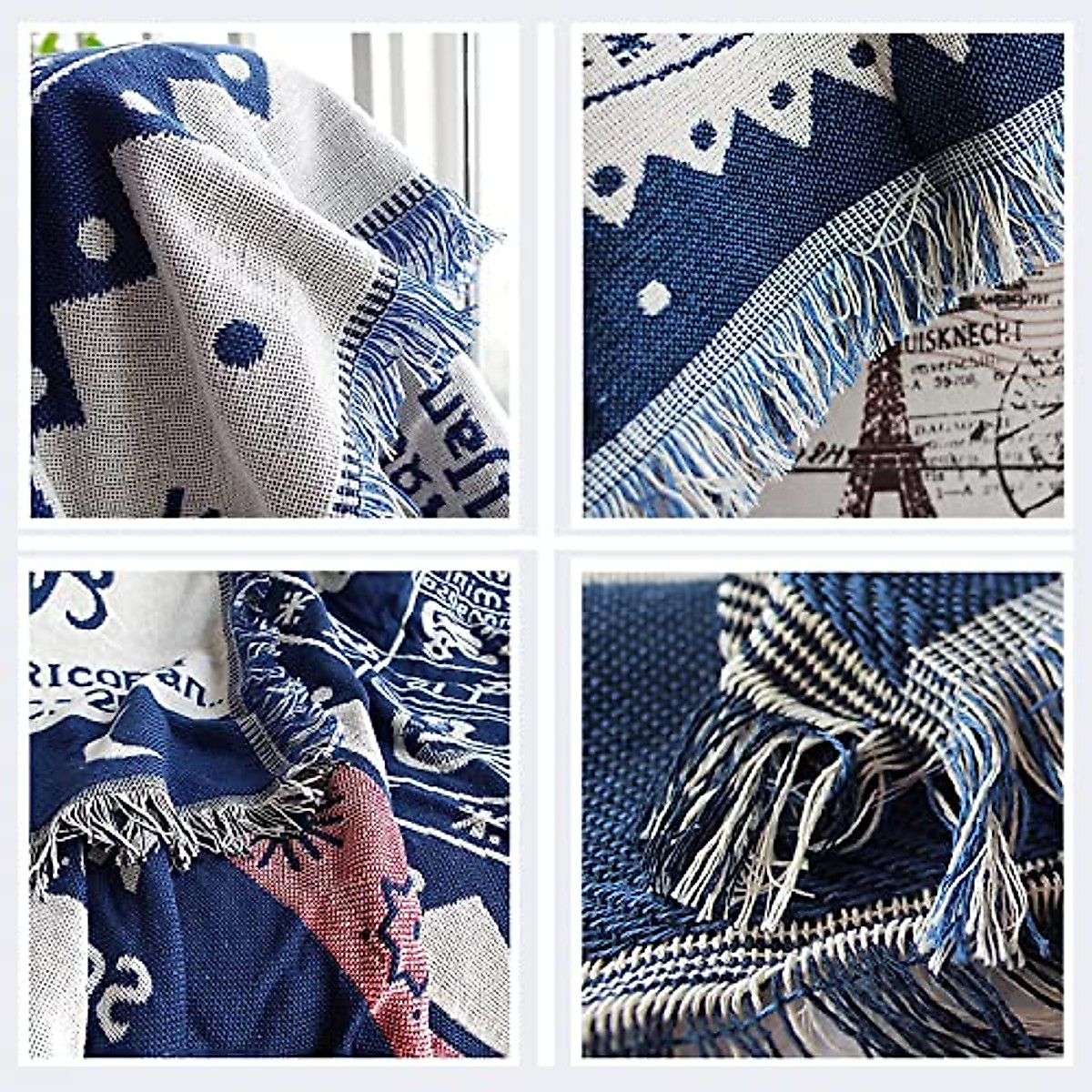 LOERCCE Cotton Throw Blanket ​for Couch Sofa Celestial Constellation 50" X 70"