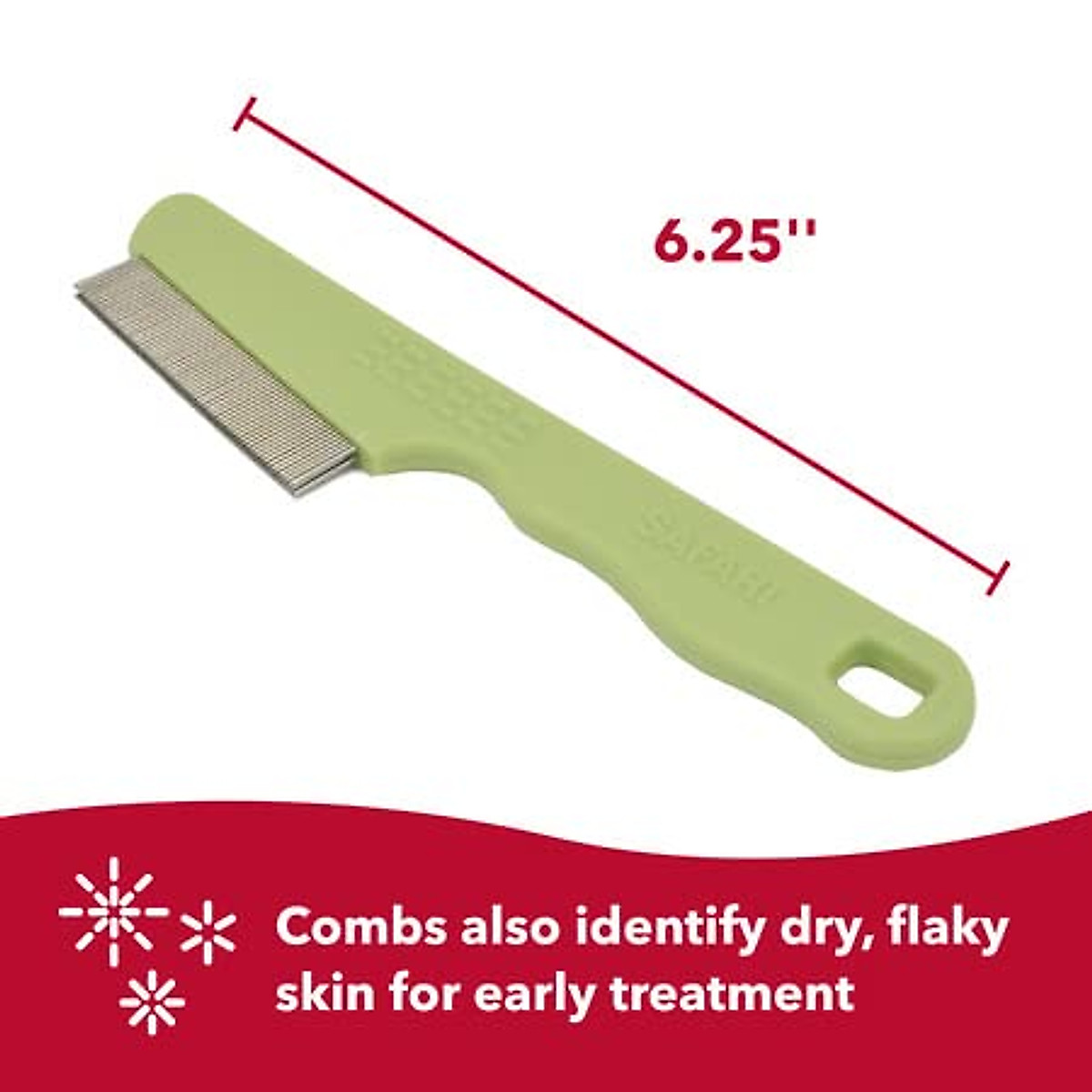 Coastal Pet Safari Dog Double Row Flea Comb - Helps Dry Skin - Dog Flea Comb for Flea Prevention and Detection in Pets with Short and Long Hair - One Size