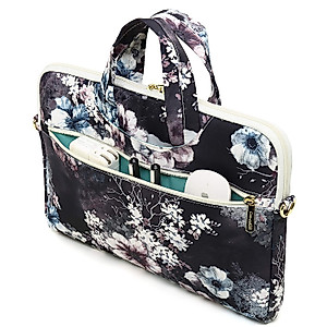 Canvaslove Small Chrysanthemum Water Resistant Light Weight Laptop Shoulder Messenger Bag for MacBook Air Pro 13 inch,MacBook 14 inch,Surface Laptop 13.5 inch and 13.3 Inch-14 inch Laptop
