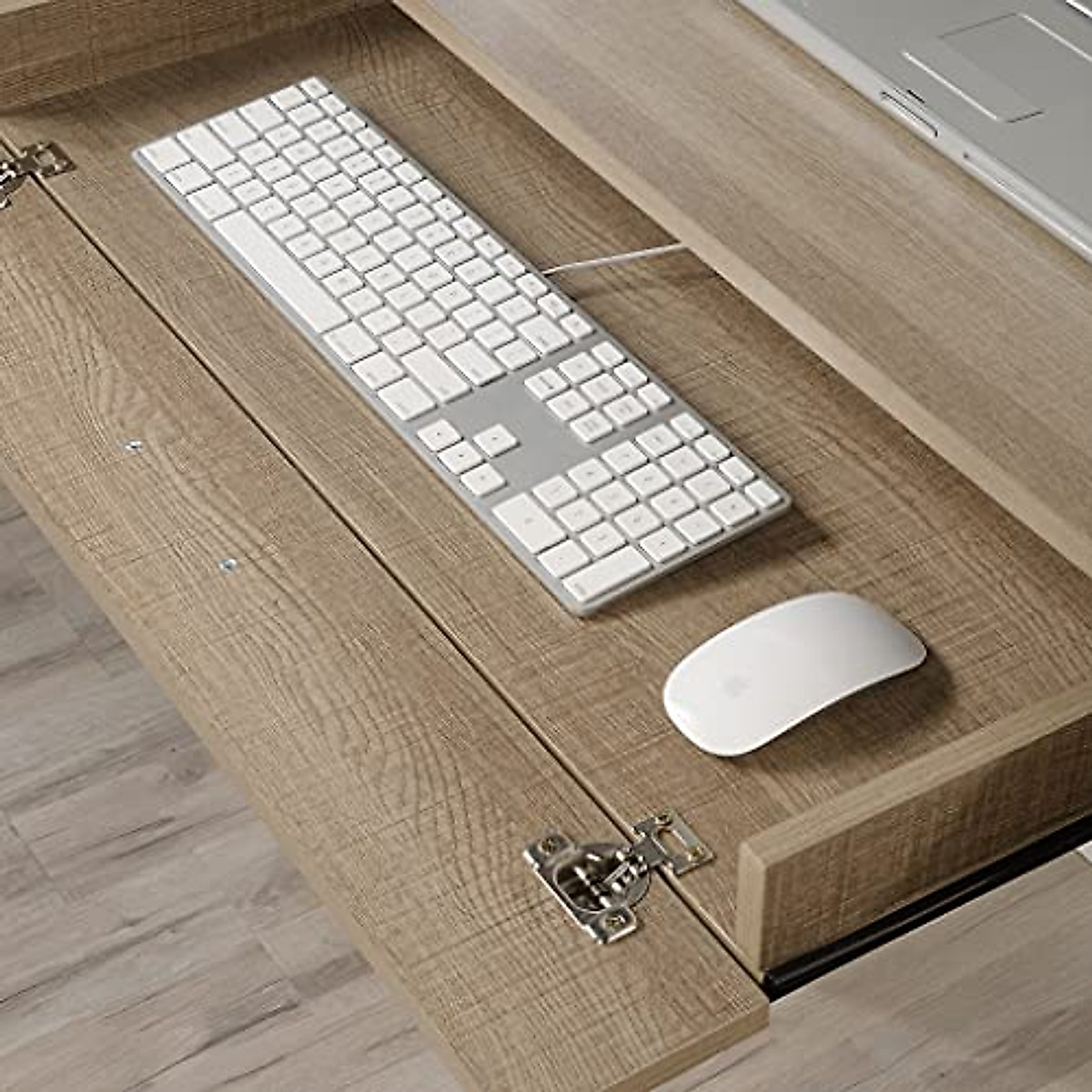 Sauder Beginnings Desk, L: 46.81" x W: 18.50" x H: 29.96", Summer Oak Finish