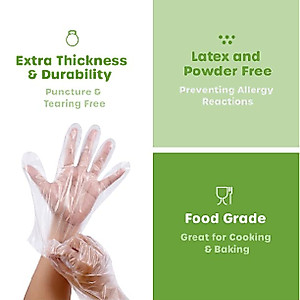 Comfy Package [Bulk Case of 20/500 Count] Disposable Poly Plastic Gloves for Cooking, Food Prep and Food Service | Latex & Powder Free - One Size Fits Most