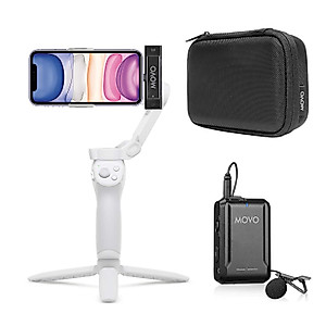 Movo Edge-DI Wireless Lavalier for iPhone - Perfect Compact Lav Mic for Smartphone Gimbal Stabilizer - Great for Vlogging, Filming, Teachers, and More - Compatible with DJI Osmo OM 4, 5