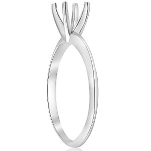 P3 POMPEII3 Engagement Ring Setting Four Prong Solitaire14K White Gold - Size 8