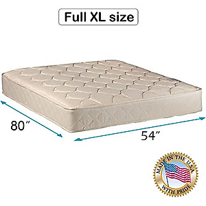 DS Solutions USA Comfort Classic Gentle Firm Full XL Mattress Only with Mattress Cover Protector Included - Fully Assembled, Orthopedic, Good for Your Back, Long Lasting and 1 Sided