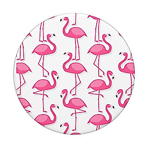 Pink Flamingo Flamenco Party White Background PopSockets Swappable PopGrip