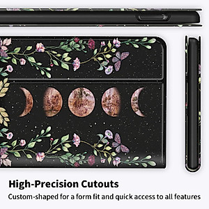EDGFRTOIO for All New Kindle (11th Generation-2022 Release) Case 6" E-Book Reader Cover, Premium PU Leather Smart Folio Case Folding Stand Cover for Kindle 11 2022/2023, Flowers Moon Phase Stars Sky