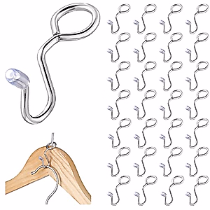 Clothes Hanger Connector Hooks Metal Hanger Extender Hooks Metal Outfit Hangers Extender Clips Silver Clothes Extender Hooks for Clothes Organizer Closet (150 Pcs)