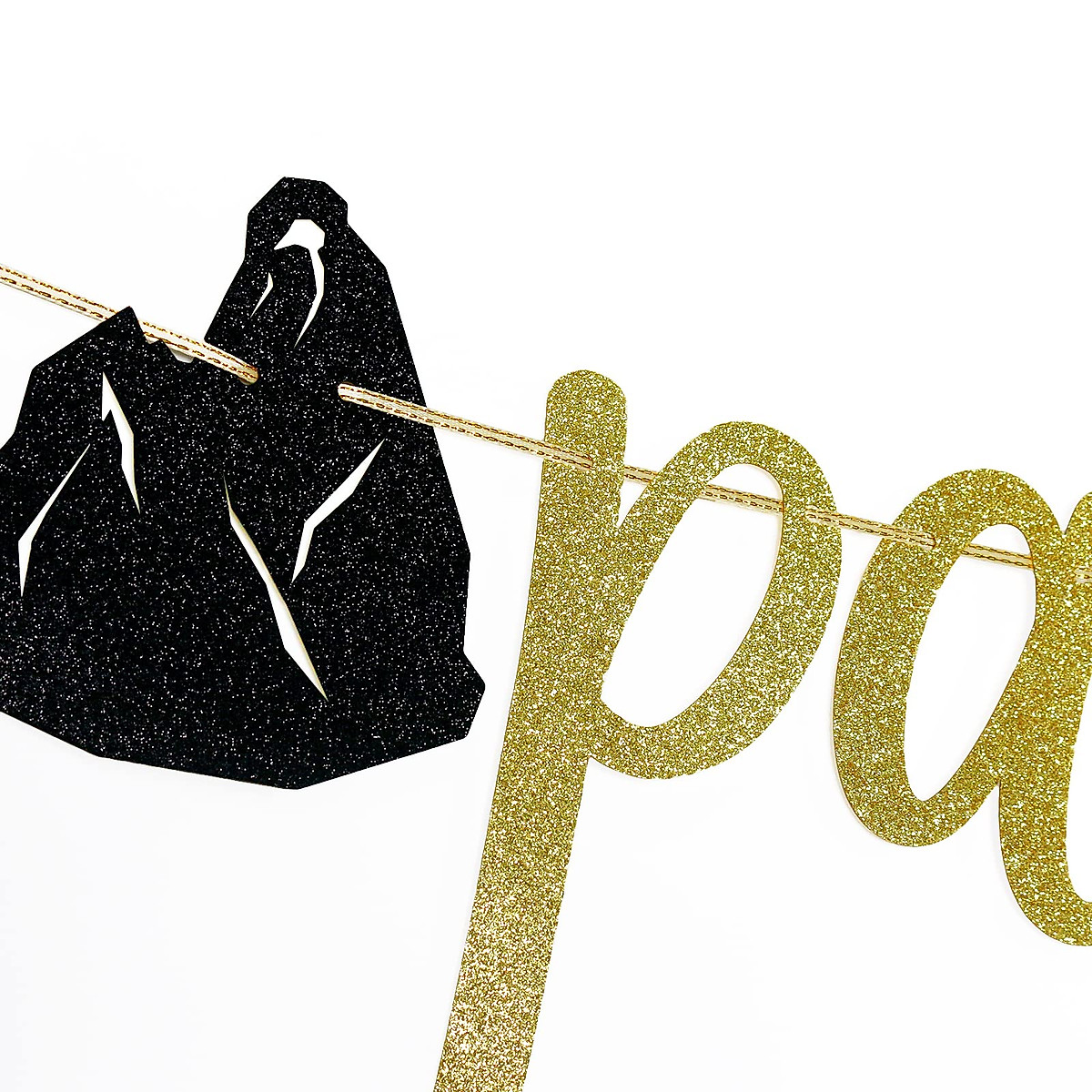 Party On The Peak Banner, Mountain Wedding Bachelorette Decorations, Cabin Bridal Shower Engagement Party Garland Bunting Sign Supplies, Pre-Assembled (Gold Glitter)