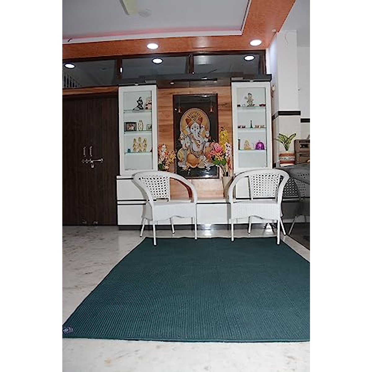 Handwoven Cotton Carpet for Floor, Green Area Cotton Rug, Soft Area Rug, Cotton Rug for Bedroom, Washable Cotton Rug, Thick Cotton Rug, (10x11)