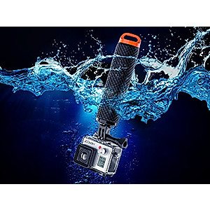 Waterproof Floating Hand Grip Compatible with GoPro Hero 11 10 9 8 7 6 5 4 3 3+ 2 1 Session Black Silver Camera Handler & Handle Mount Accessories Kit for Water Sport and Action Cameras (Orange)
