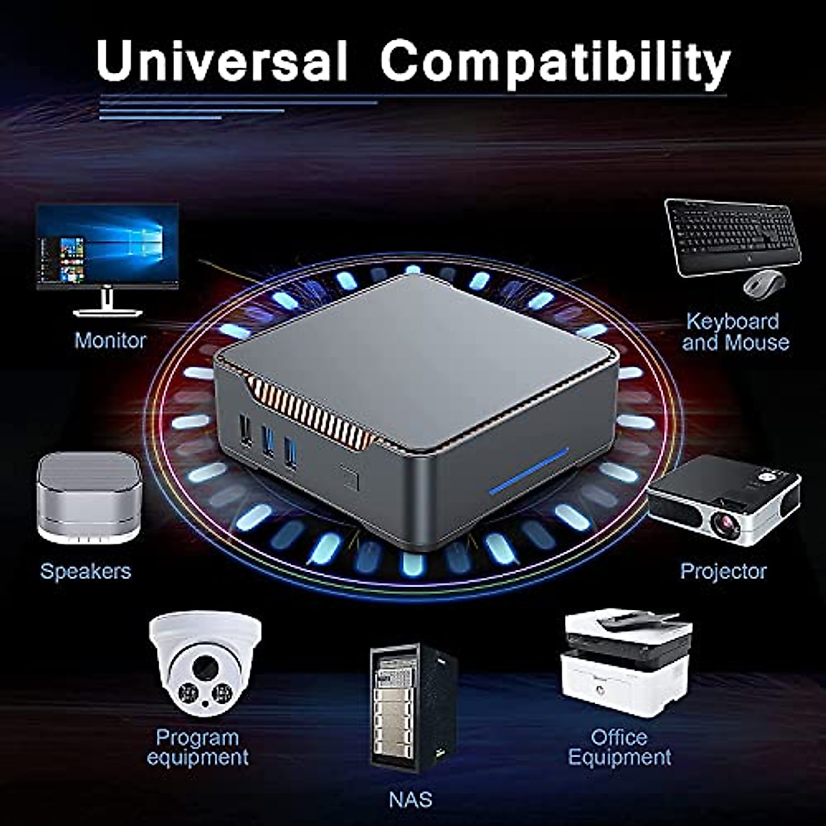 Mini PC Intel Celeron J4125 (up tp 2.70Ghz) 8GB RAM 128GB HDD ROM Quad-Core Windows 11 Computer