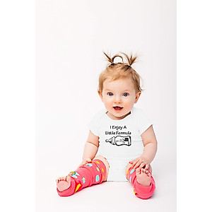 I Enjoy A Little Formula - Funny Baby Essentials Bodysuit - Baby Boy Romper Newborn Girl Clothes (6 Months, White)