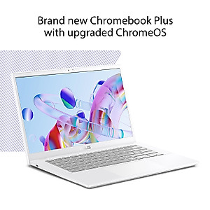 ASUS Chromebook Plus CX34 Laptop with Google AI, 14" Display (1920x1080), Intel® Core™ i3-1215U Processor, 8GB RAM, 256GB UFS Storage, ChromeOS, White, CX3402CBA-DH386-WH