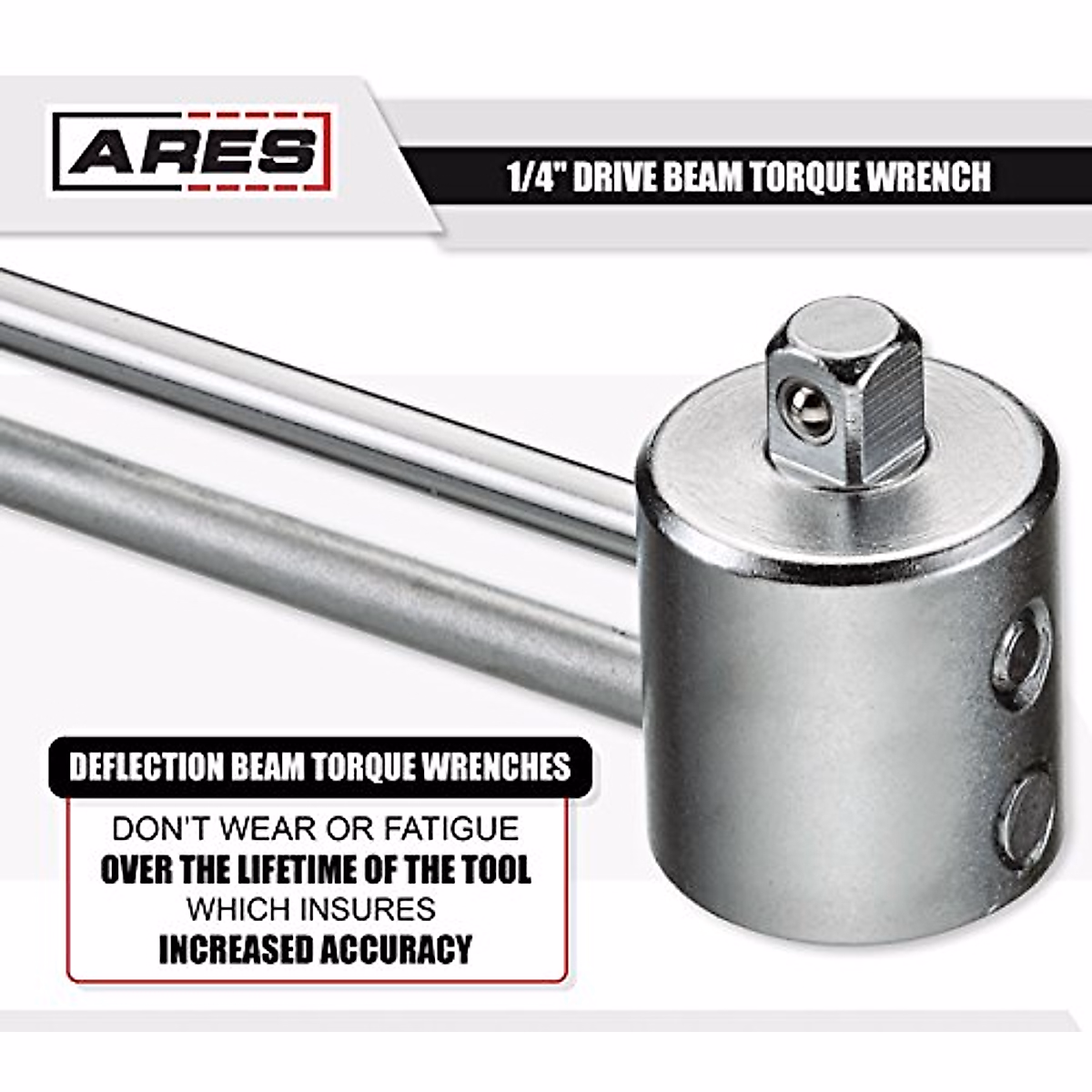 ARES 70213-1/4-inch Drive Beam Torque Wrench - 0-80 Inch/Pounds and 0-9 Newton/Meter Torque Wrench - High Visibility Markings for Easy Readings