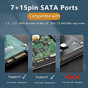 GELRHONR 22Pin SATA Power Extension Cable,22 Pin（7+15） Sata Male to Female Data and Power Combo Extension Cable with Locking Latch,for HDD,SSD,Optical Drives, DVD Burners, PCI Cards-0.3M(6Gbps/s)