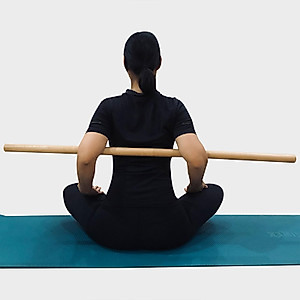 Yoga Stick | Multipurpose Wooden Pranayama Stick | Lung Opener for Fuller Breathing | Posture Corrector and Flexibility Enhancer | Detachable Robust Yoga Pole