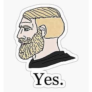 Yes Chad - Sticker Graphic - Auto, Wall, Laptop, Cell, Truck Sticker for Windows, Cars, Trucks