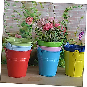 Yardwe Flower Bed Decor Basket Decor Fence Decor 10pcs Bucket Planter Balcony Bucket Hanging Flower Buckets Hanging Flower Pots Garden Hanging Bucket Balcony Hanging Bucket Flowerpot Drum