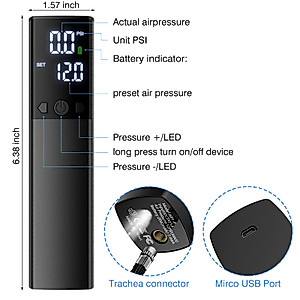 Motorenbau Electric Ball Pump,Smart Air Pump Portable Fast Ball Inflation Accurate Pressure Gauge and Digital LCD Display for Basketball Football Soccer Volleyball (2 Pin and 1 Spout)