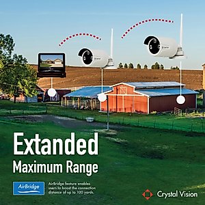 8CH Crystal Vision Floodlight & Two Way Audio, Panic Siren Button Kit (4X Floodlight Audio Camera)