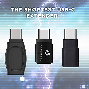 Afterplug USB C Extension Adapter, USB C Male to USB C Female Adapter, Thunderbolt 3/4/5 Extender up to 40Gbps, 8K@60Hz Video, 240W PD, for USB C Devices, Black, 2-Pack