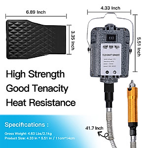 1000W 30000RPM Electric Flex Shaft Rotary Tool Foot Pedal Control Flex Shaft Hanging Grinder Carver Can Forward-Reverse Rotation, Multi-function Kit with Accessories for Carve-Buffing Diy Craft work