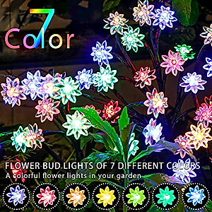 TONULAX Solar Garden Lights - Newest Solar Powered Landscape Tree Lights with Larger Solar Capacity, Solar Decorative Lights Outdoor for Pathway, Patio, Front Yard Decoration(2 Pack)