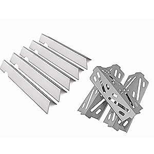 BBQ-PLUS 66032/66795 Flavorizer Bars and 66040 Heat Deflector Grill Parts Replacement for Weber Genesis II E/ES 310 Series (2017 and Newer) Gas Grills