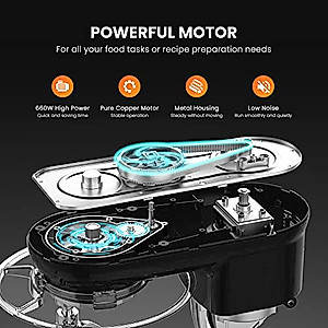 VIVOHOME Stand Mixer, 660W 10 Speed 6 Quart Tilt-Head Kitchen Electric Food Mixer with Beater, Dough Hook, Wire Whip and Egg Separator, Black