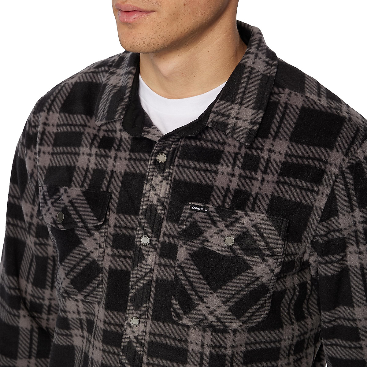 Mens Glacier Plaid Long Sleeve Button Up Shirt, Red, L