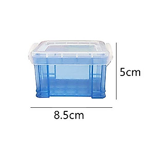 LapangZi 6 Pack Mini Storage Boxes Plastic Storage Box Organiser Box with Lid Small Storage Bin Box