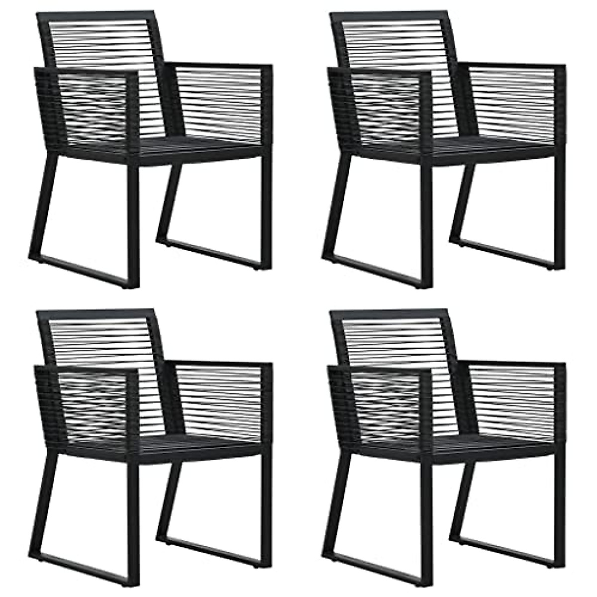 qiangxing 5 Piece Patio Dining Set Patio Table and Chairs Set Outdoor Patio Dining Set Outdoor Patio Furniture Patio Set Black PVC Rattan 3156544