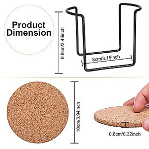 Round Cork Coasters- Premium Quality for Drinks - 10 Set 1/4 INCH Thick with Metal Holder, Absorbent, Natural, Reusable, Recyclable Plus Bonus URBAN UNLIMITED Bottle Opener
