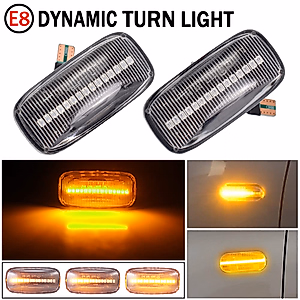 Hacreyatu For-Nissan Skyline R34 Almera N15 N16 Pulsar Maxima QX Sunny G10 Primera P11 P12 Car Led Dynamic Side Marker Turn Signal LightLed (Clear)