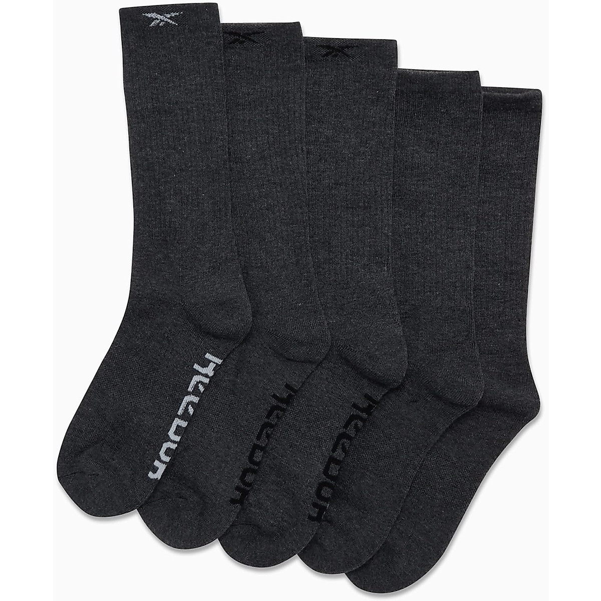 Reebok Men's Crew Socks - 10 Pack Stretch Performance Cushioned Crew Socks - Arch Support Athletic Socks for Men (6-12.5), Size 6-12.5, Classic Grey
