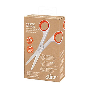 Slice 10544 Ceramic Scissors, Never Rusts, Finger Friendly, Food Grade, BPA,1 Pack, Rounded Tip
