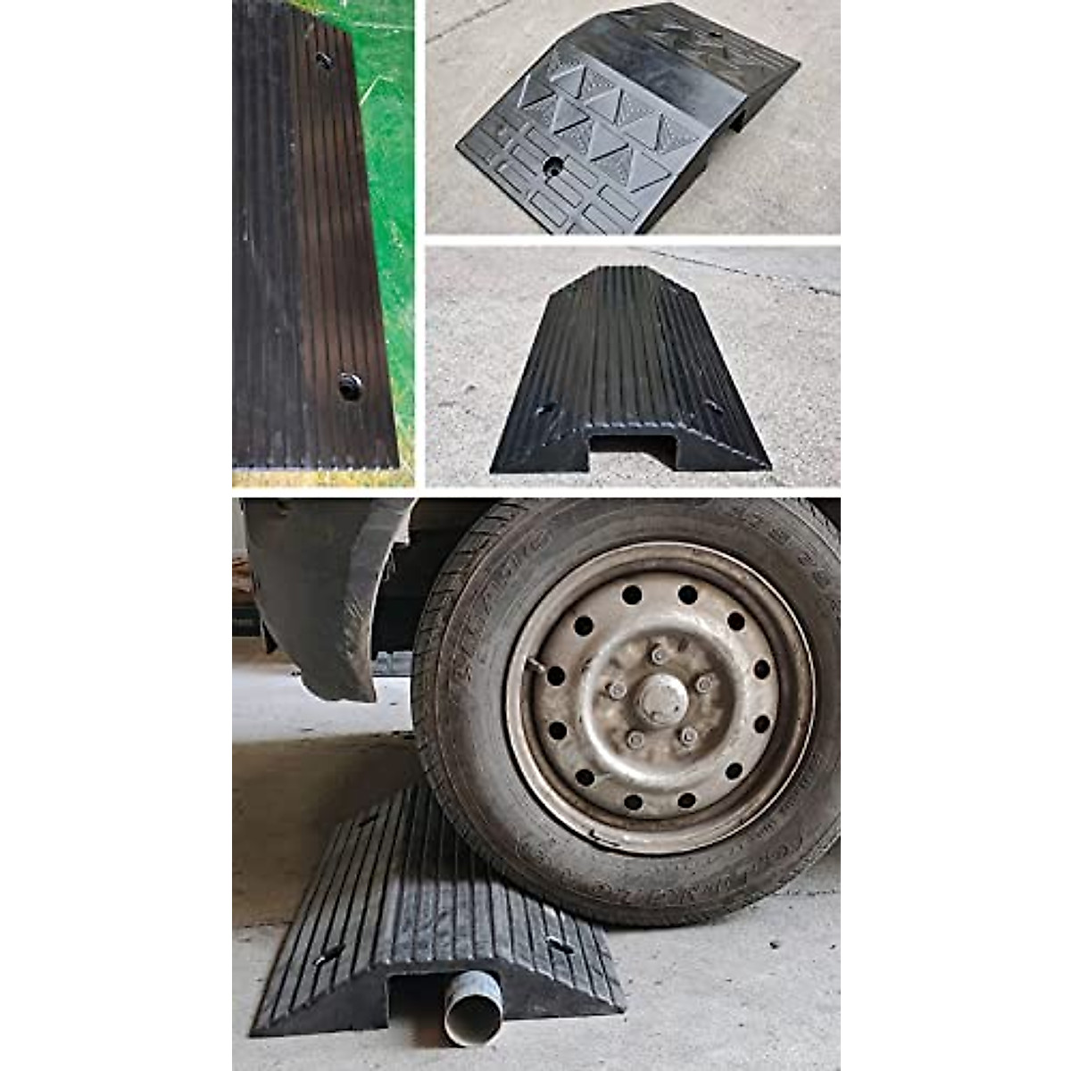 Threshold Ramp, Threshold Wheelchair Ramp Threshold Ramp for Wheelchair, Sturdy Curved Handicap Mobility Scooter Ramp, Home Transition Ramps with Anti Skid Surface, Easy to Mount ( Color : Black , Siz