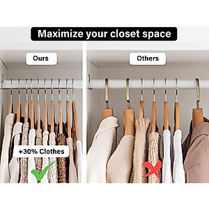 StorageWorks Wooden Hangers, Slim Natural Wood Hangers, Premium Solid Wood Clothes Hanger for Tank Top, T-Shirt, Strap Dress, 20 Pack, Natural Wood Color