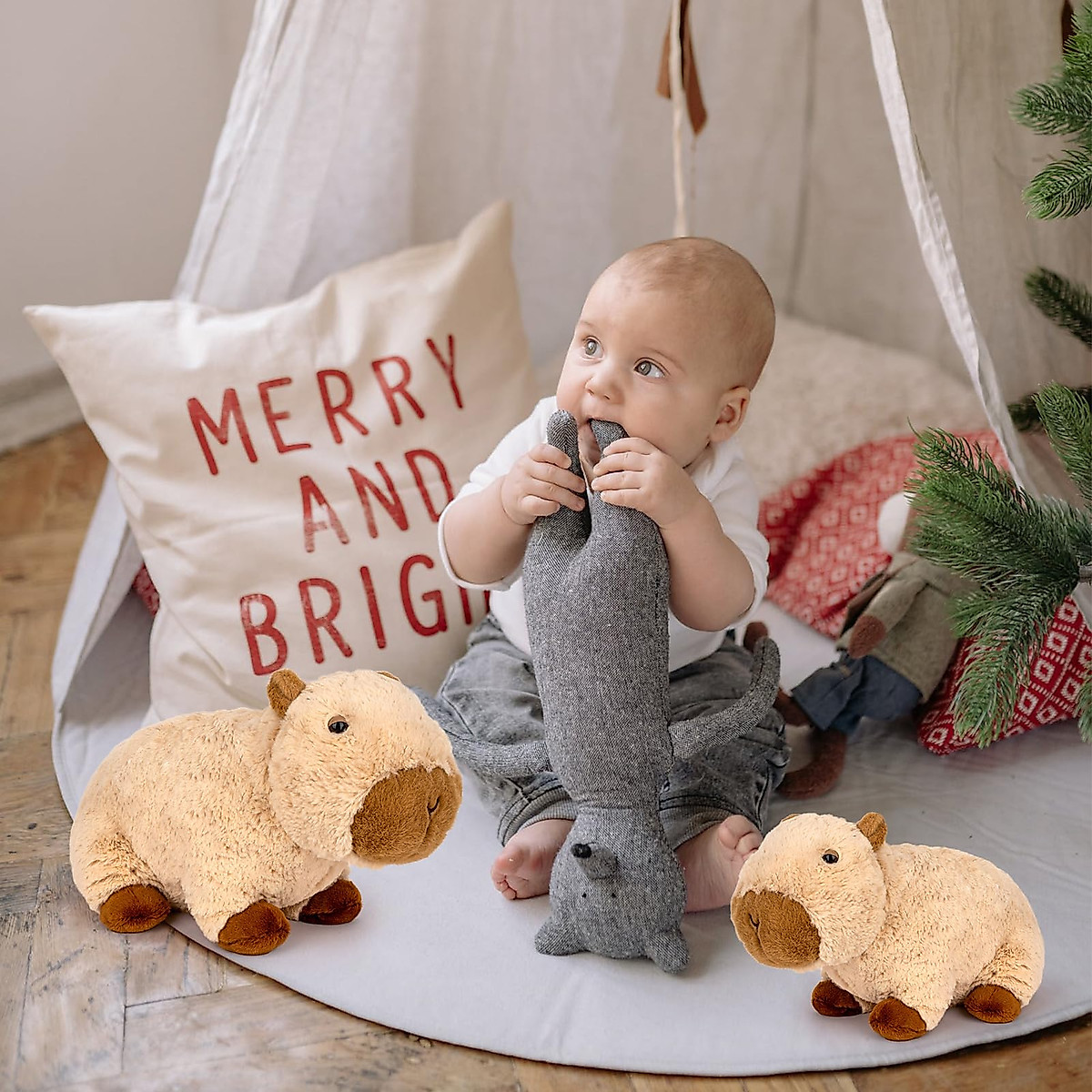 Adorlynetty Plushies Capybara Stuffed Animal Cute Capybara Plush Soft Capybara Plushie Pillows Collection for Kids(9Inch)