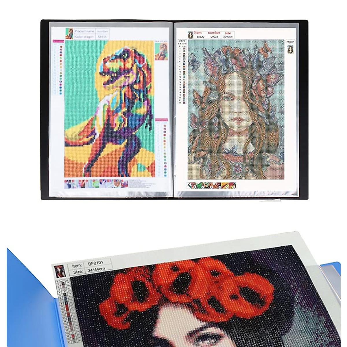 A3 30 Pags Diamond Painting Storage Book Diamond Painting Accessories Diamond Art Storage Book, Painting Organizer, A2 Art Portfolios Portfolio Folder For Artwork