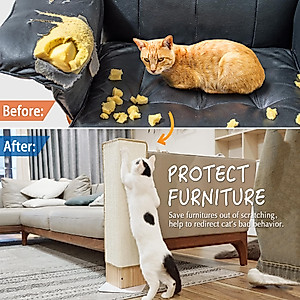 PETKARAY Cat Scratcher, Sisal Corner Scratching Post, Cat Scratch Pad for Indoor Cats, Wall Scratcher Furniture Protector with Catnip (Large Size)