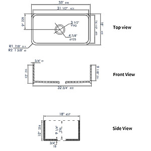 ALFI brand ABF3318S-GM Kitchen Sink, Grey Matte