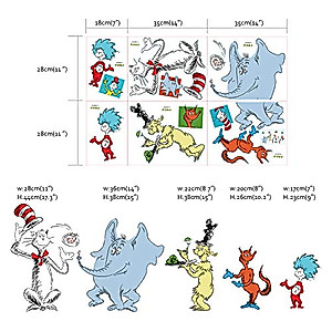 Runtoo Educational Wall Decals Kids Cat Reading Room