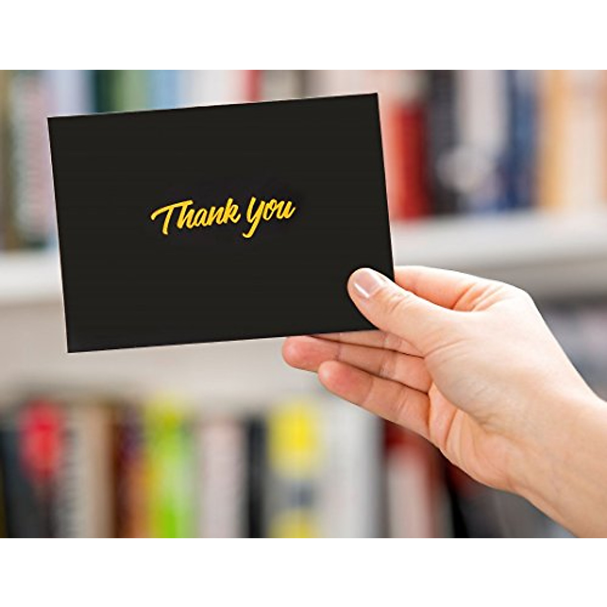 100 Thank You Cards with Envelopes | Thank You Notes, Black & Gold Foil | Blank Cards with Envelopes | For Business, Wedding, Graduation, Baby Bridal Shower, Funeral, Professional Thank You Cards Bulk