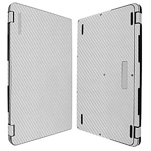 Skinomi Silver Carbon Fiber Full Body Skin Compatible with Toshiba Satellite Radius (2015, 15.6 inch)(Full Coverage) TechSkin with Anti-Bubble Clear Film Screen Protector