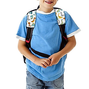 JooMeryer Baby Car Seat Neck Cover Toddler Kids Boys Cartoon Dinosaur Print Seat Belt Cover Shoulder Protectors Cushion Car Accessories,Cute Cartoon Dinosaur,OneSize