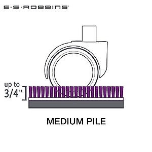 ES Robbins EverLife AnchorBar 45-Inch by 53-Inch Vinyl Chair Mat with Lip for Medium Pile Carpet, Clear