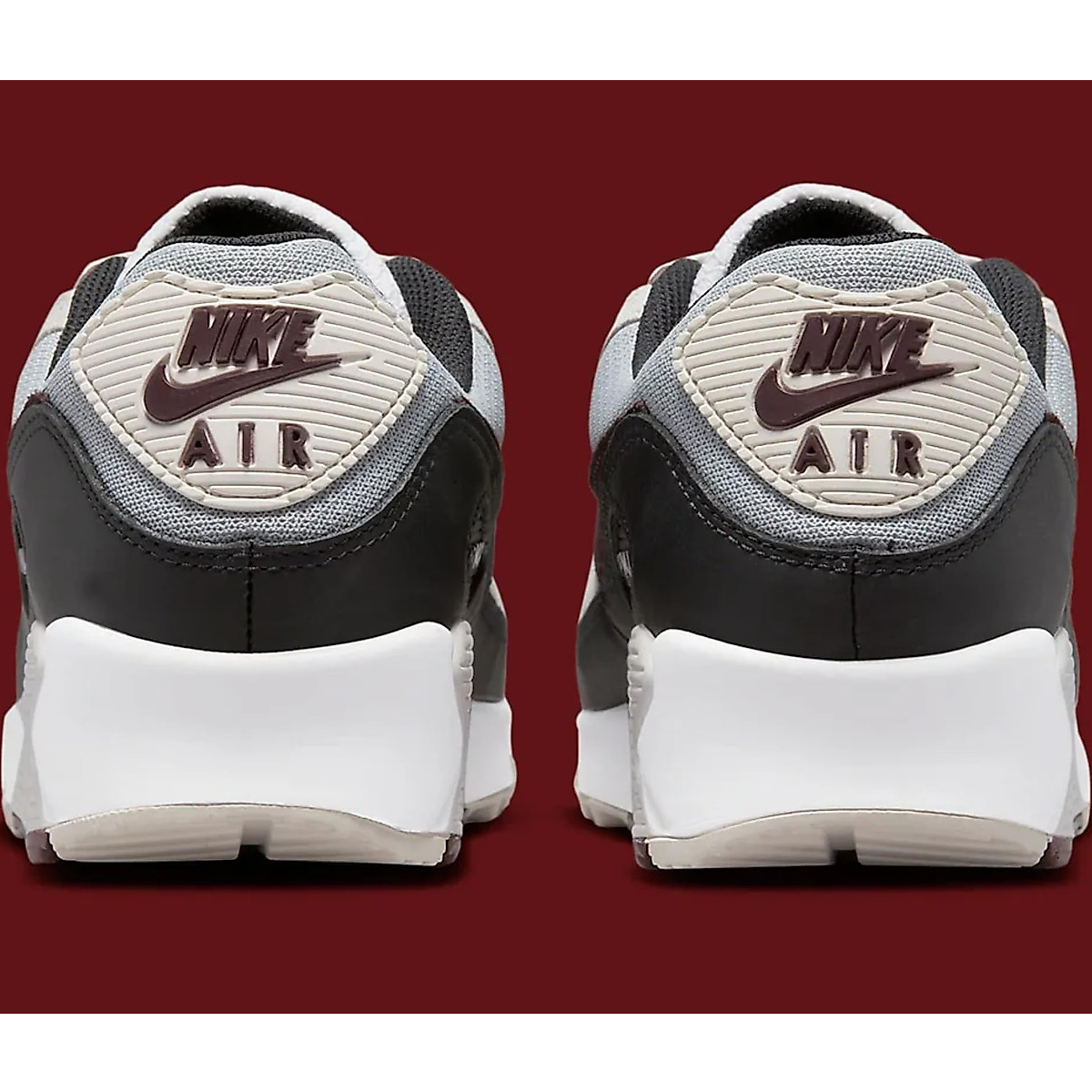 NIKE Men's Air Max 90 Shoes, Grey Black, 12